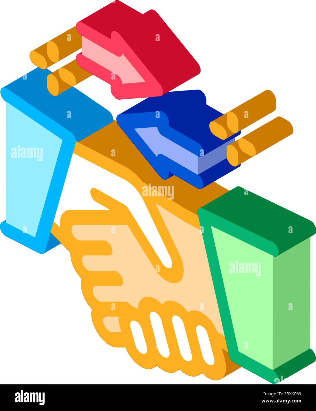 handshake exchange agreement isometric icon vector illustration Stock ...