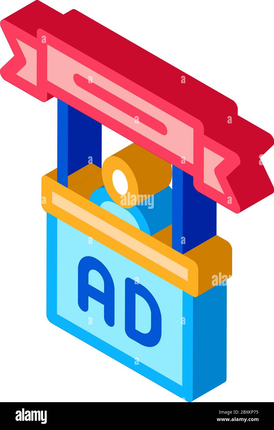advertising reception center isometric icon vector illustration Stock ...