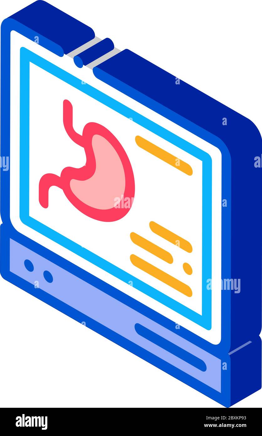 diagnostic scan of stomach isometric icon vector illustration Stock ...