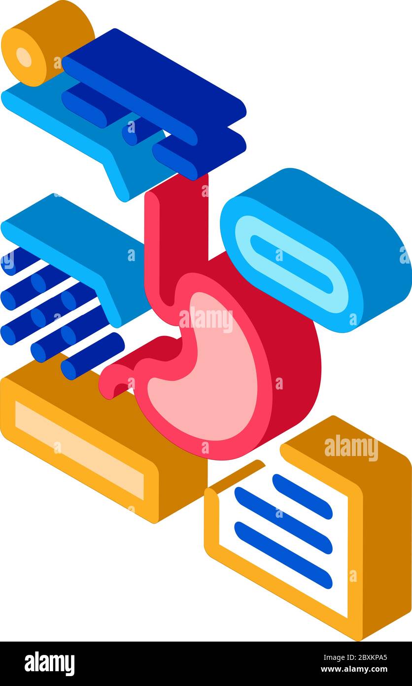 stomach analysis isometric icon vector illustration Stock Vector Image ...