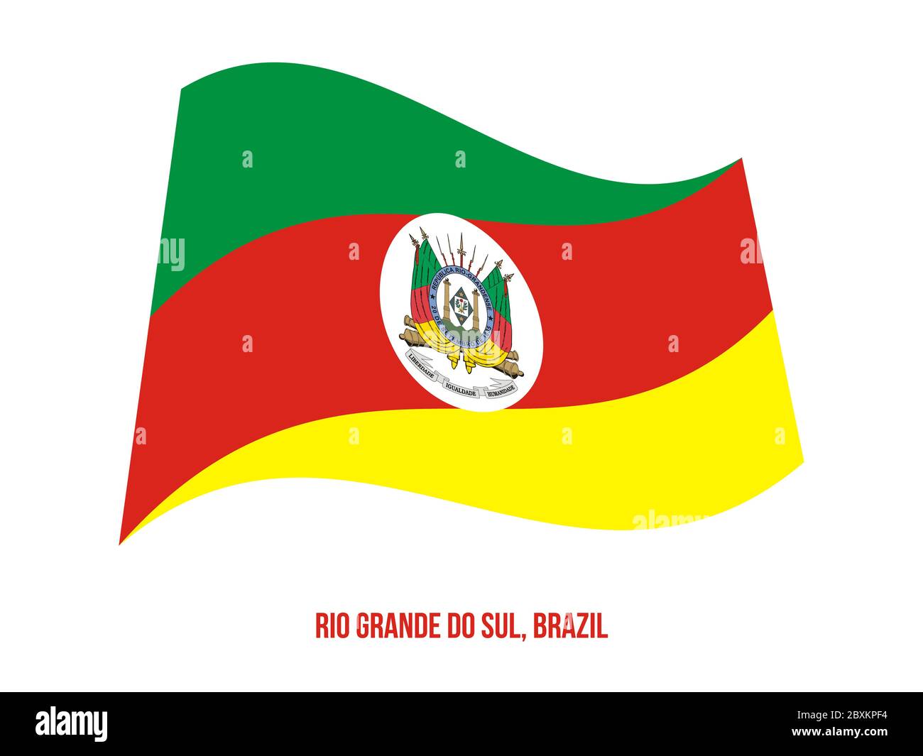 Rio Grande do Sul Flag Waving Vector Illustration on White Background ...