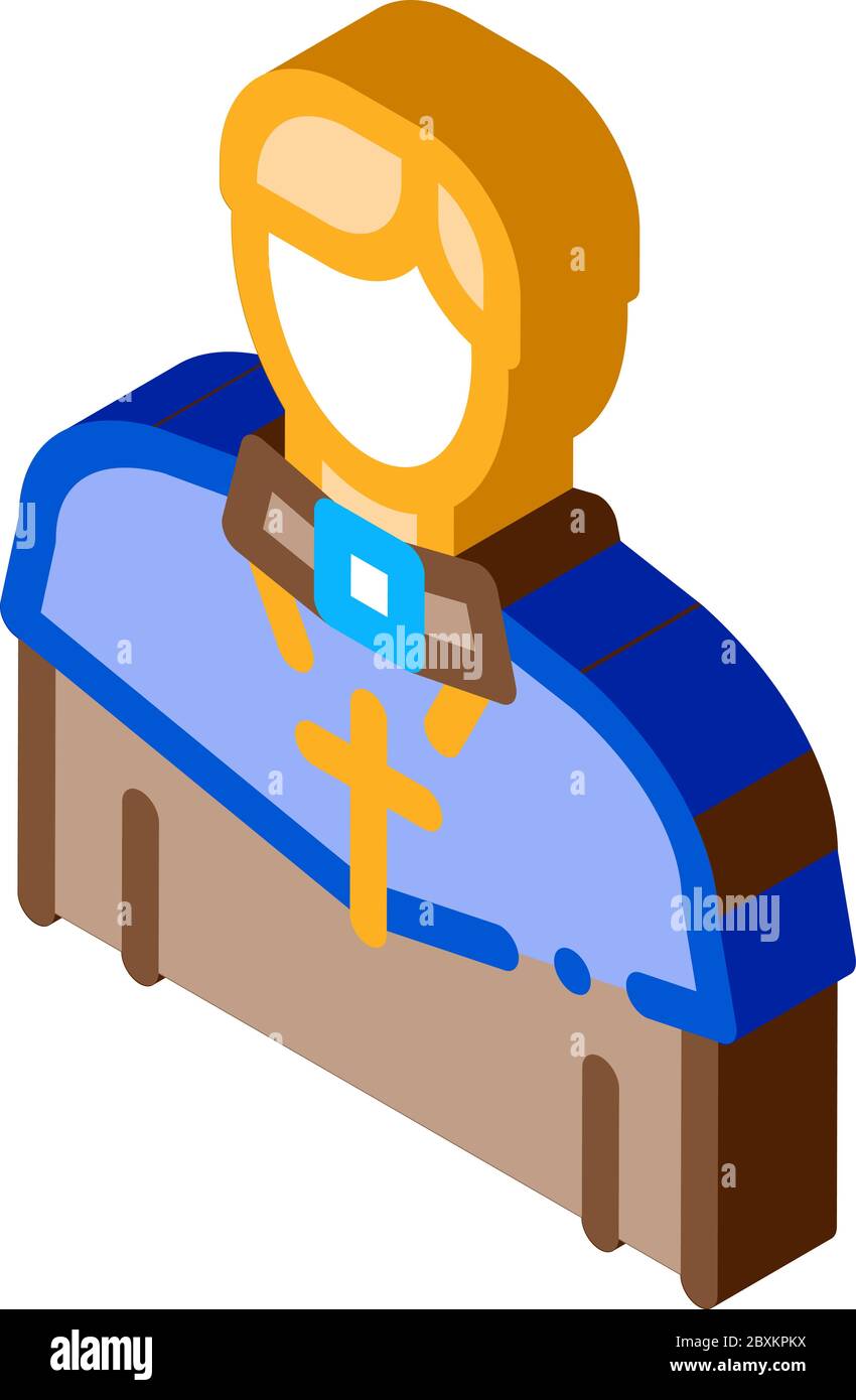 christian monk isometric icon vector illustration Stock Vector Image ...