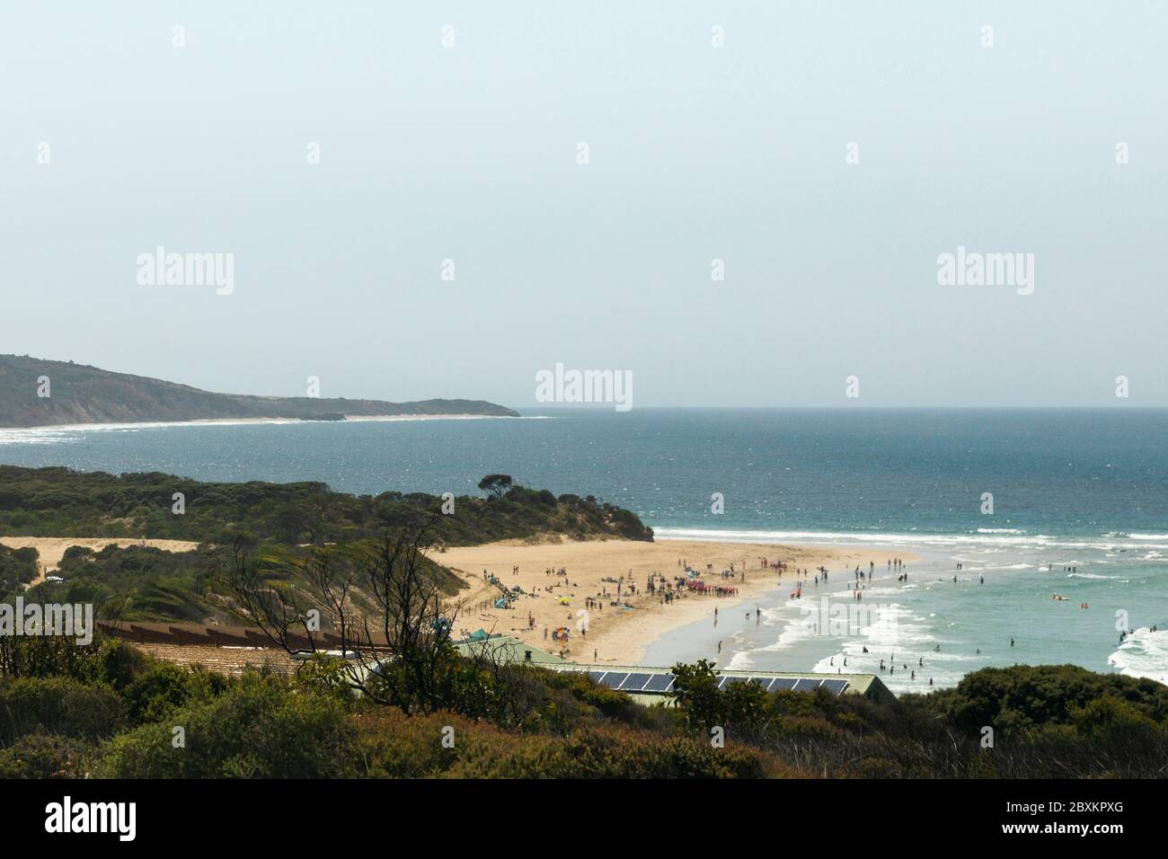 Anglesea beach with Victorian coast revealed in the background Stock ...
