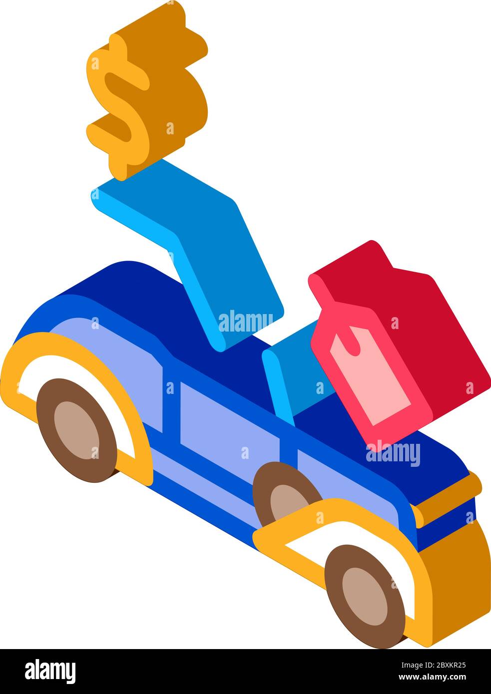 car for auction isometric icon vector illustration Stock Vector Image ...