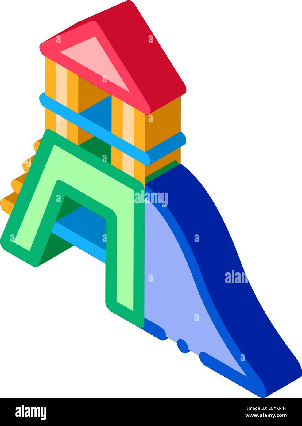 attraction children slide isometric icon vector illustration Stock ...