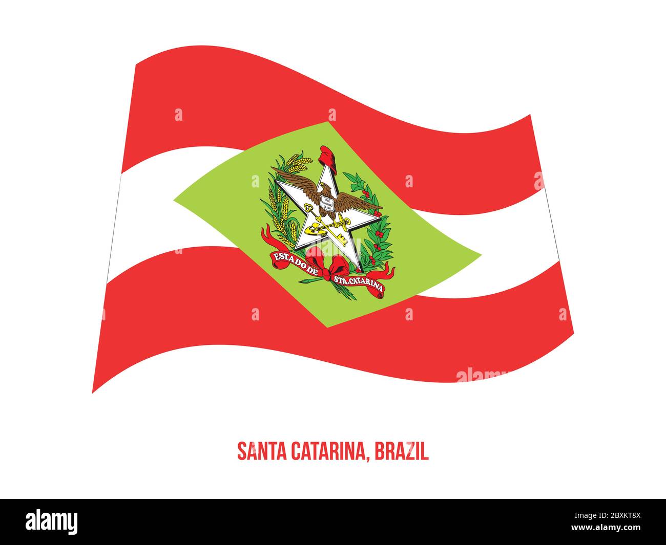 Santa Catarina Flag Waving Vector Illustration on White Background ...