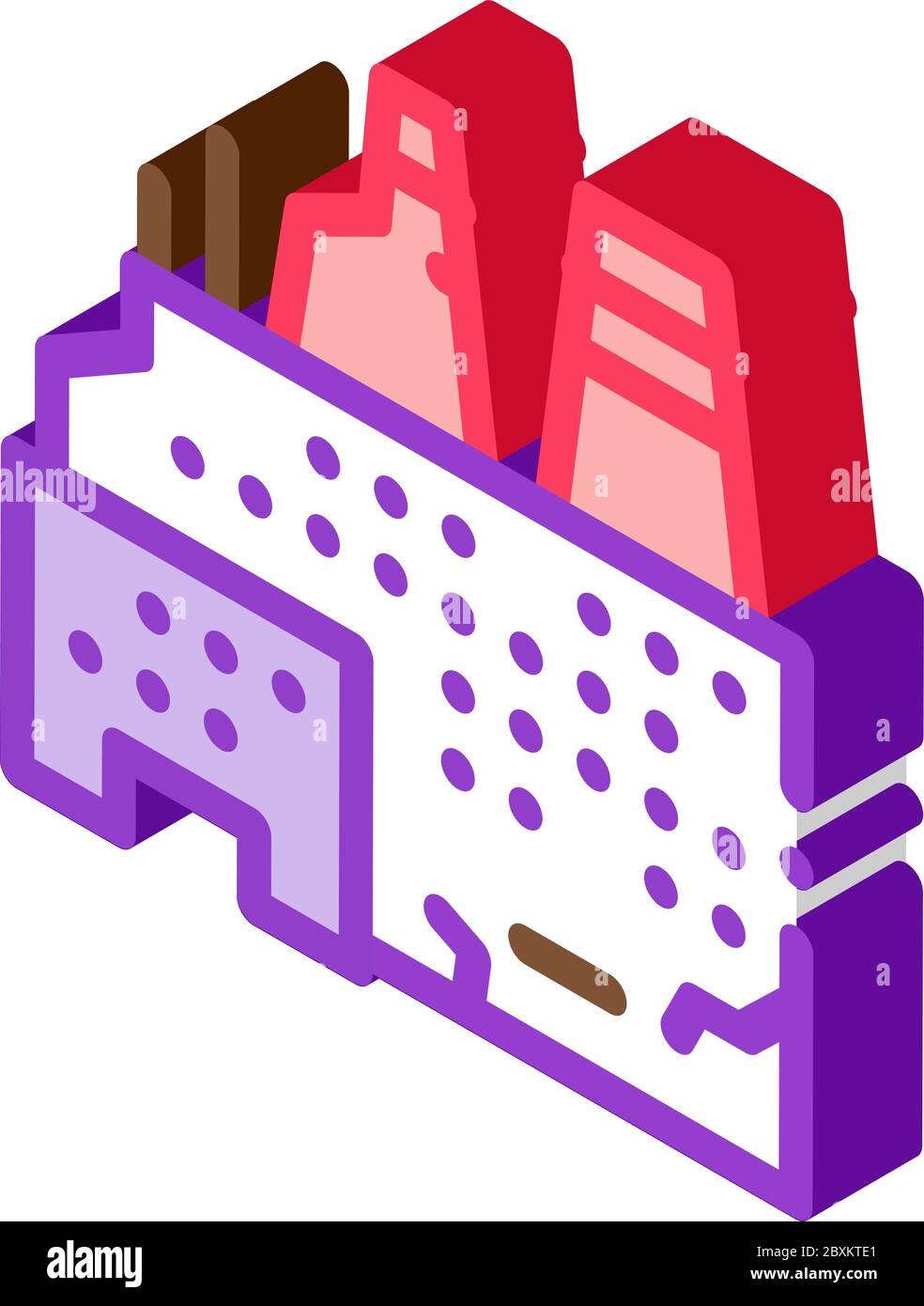 destroyed nuclear power plant isometric icon vector illustration Stock ...