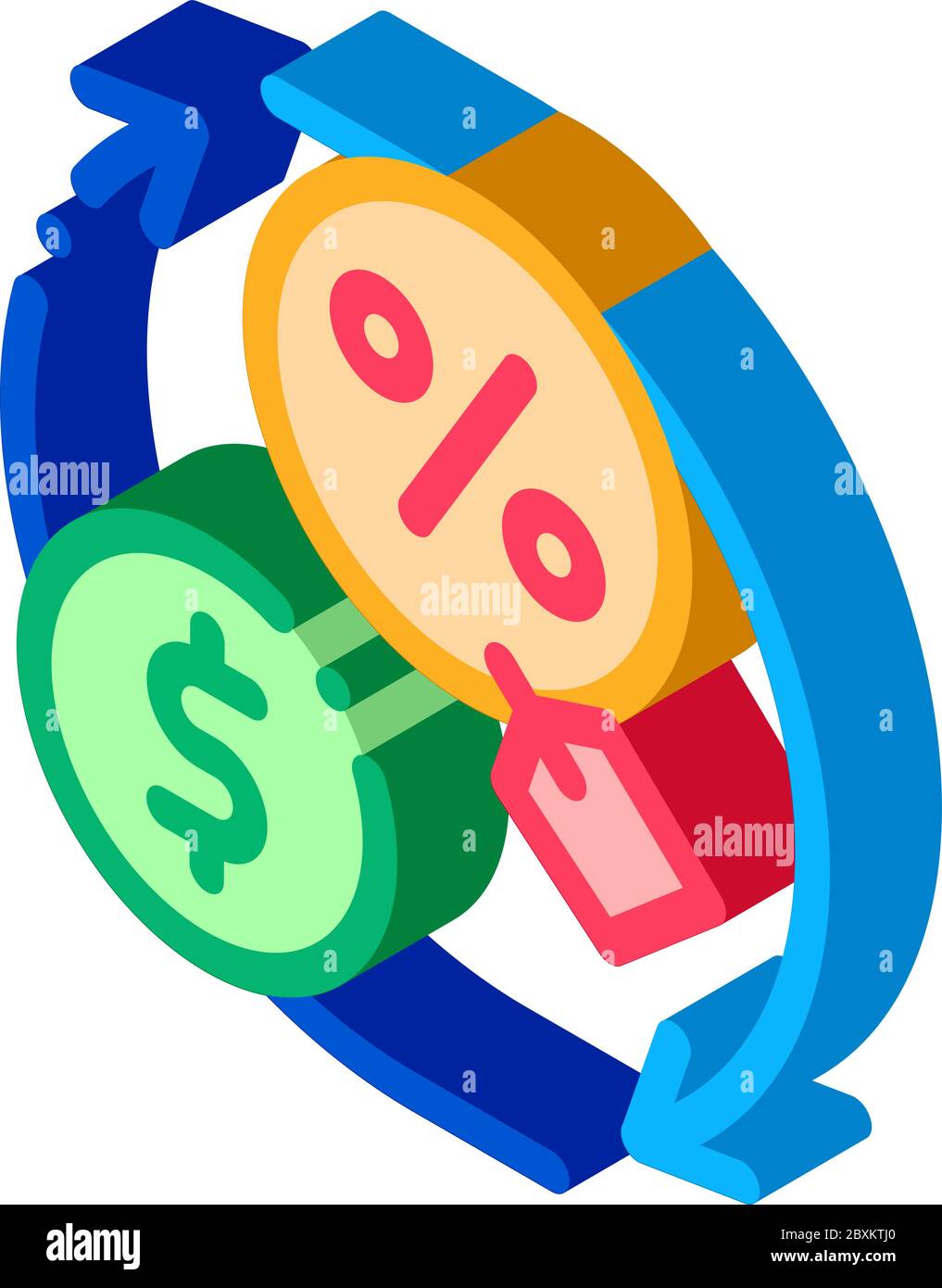 cycle of money and interest isometric icon vector illustration Stock ...