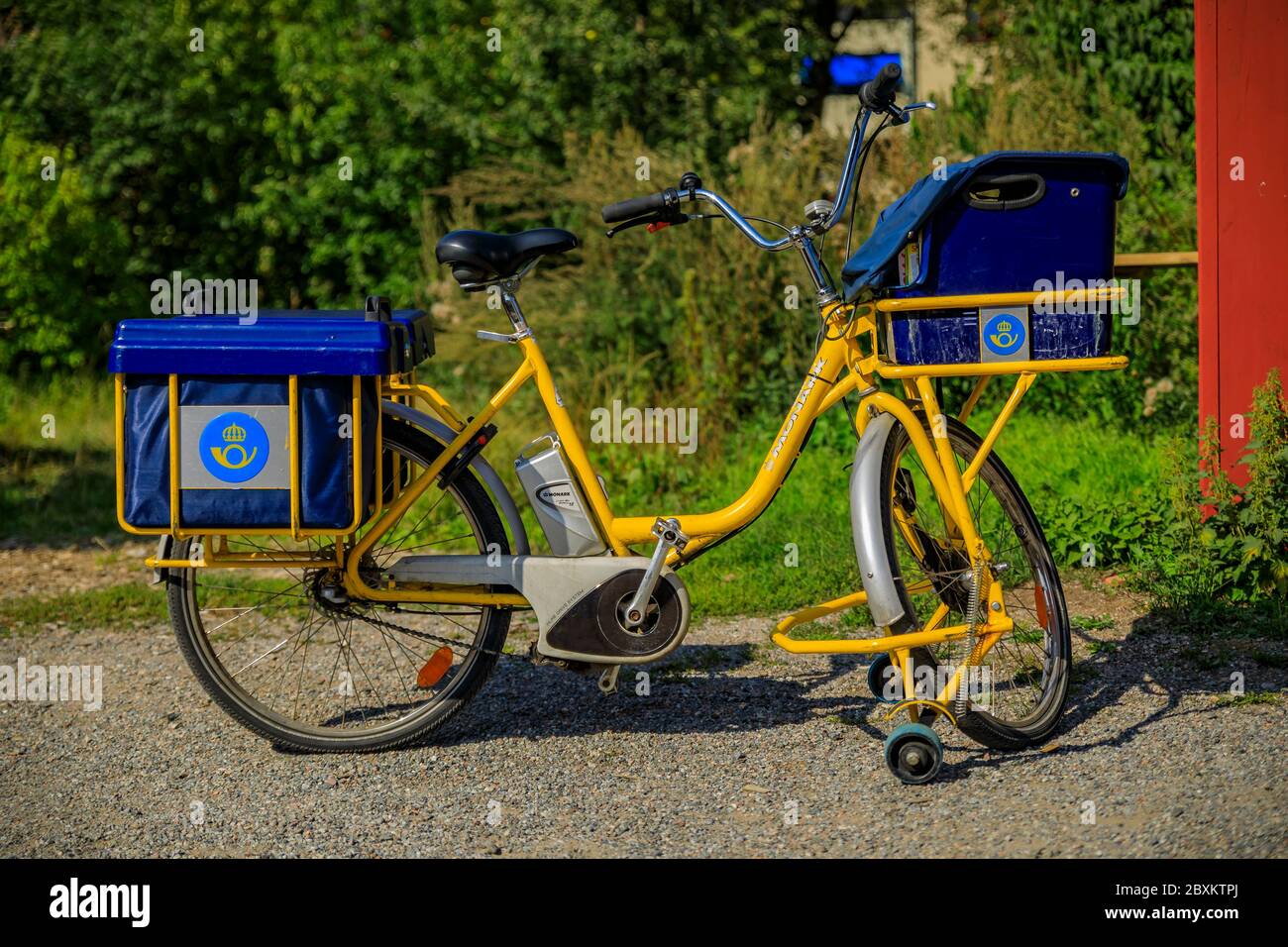 Stockholm, Sweden - August 24, 2017: Traditional Swedish postal service ...