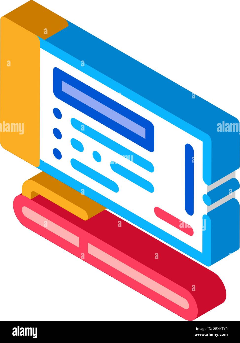 to fill out check with pen isometric icon vector illustration Stock ...
