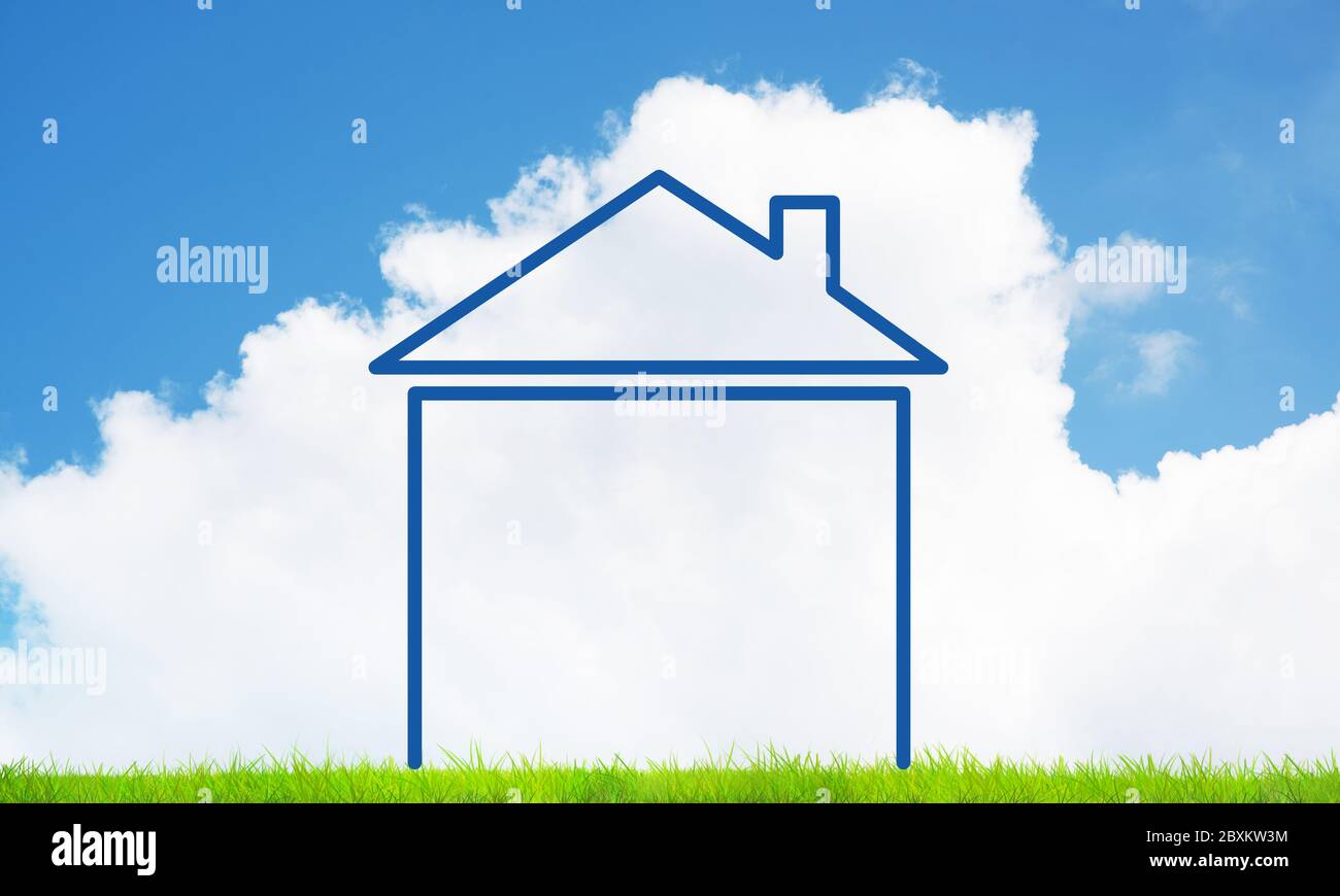 House on sky landscape Stock Photo - Alamy