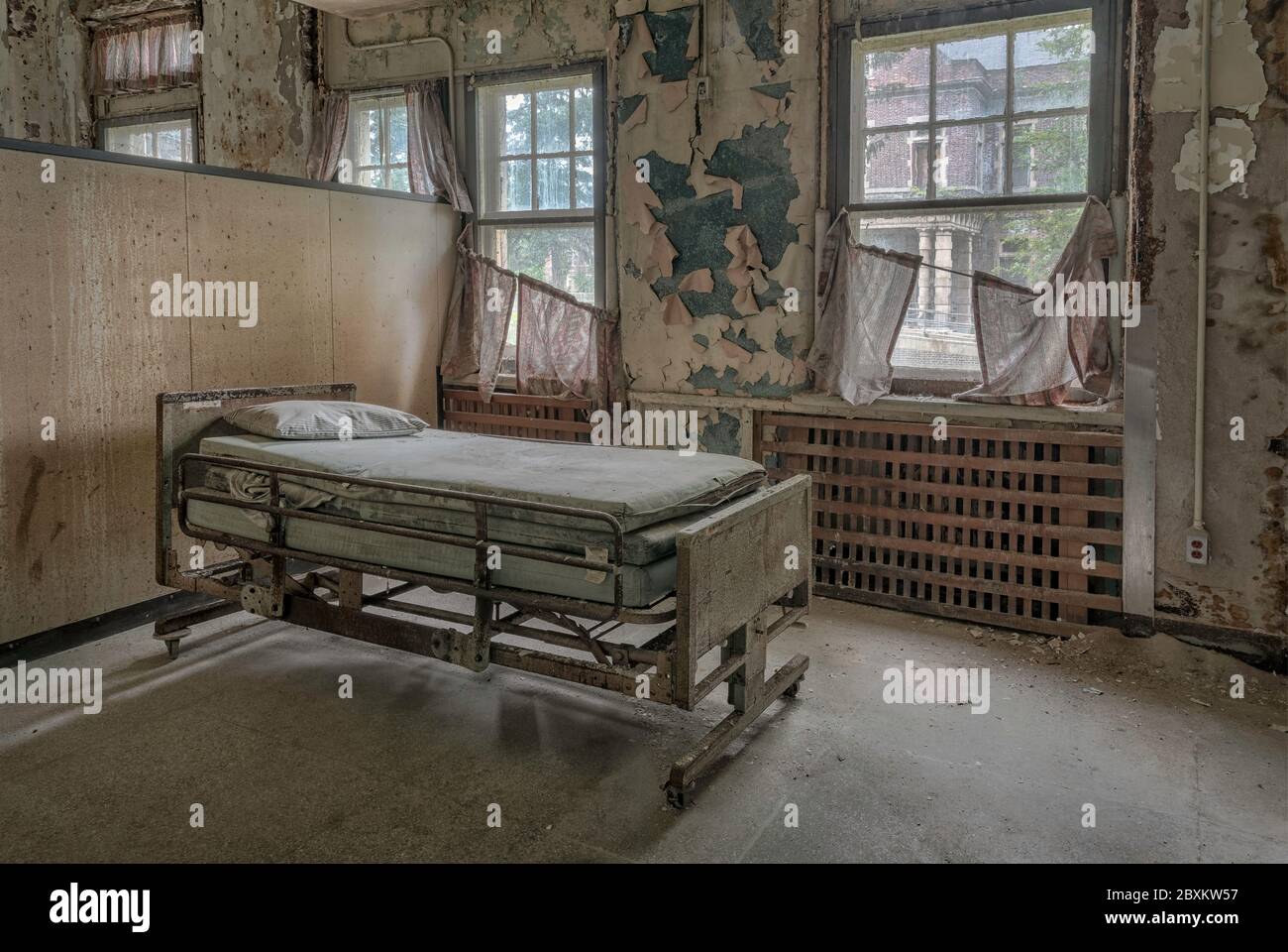 Hospital Bed At The Abandoned Pennhurst Asylum In Pennsylvania United Hospital Bed At The Abandoned Pennhurst Asylum In Pennsylvania United