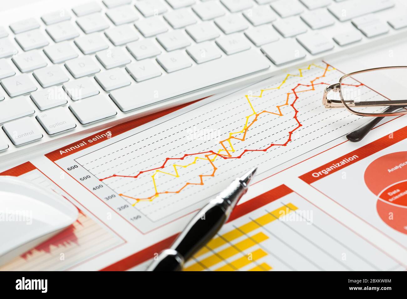 Preparing average sales report Stock Photo - Alamy