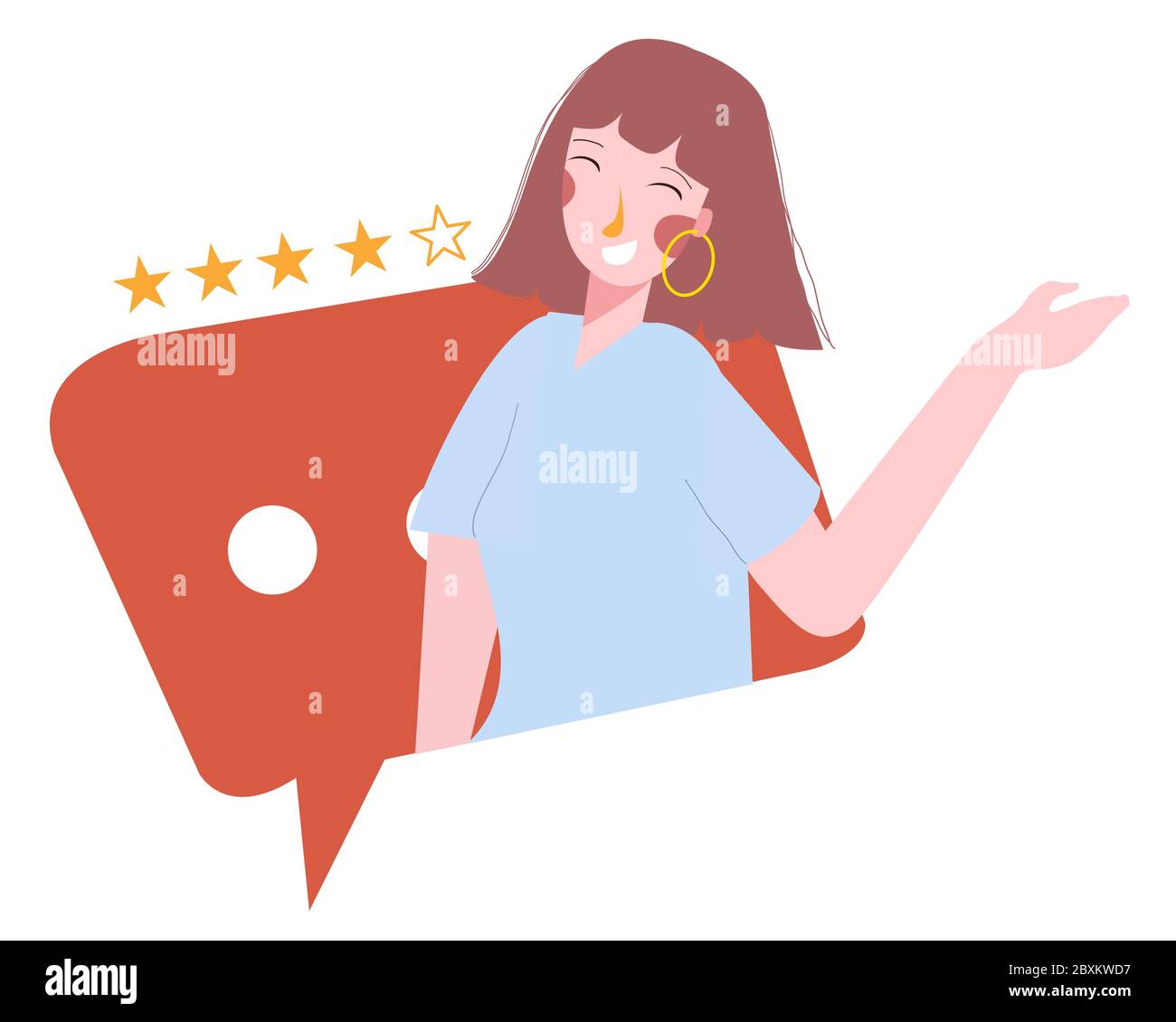 Young women give testimonial comments and positive ratings on the ...