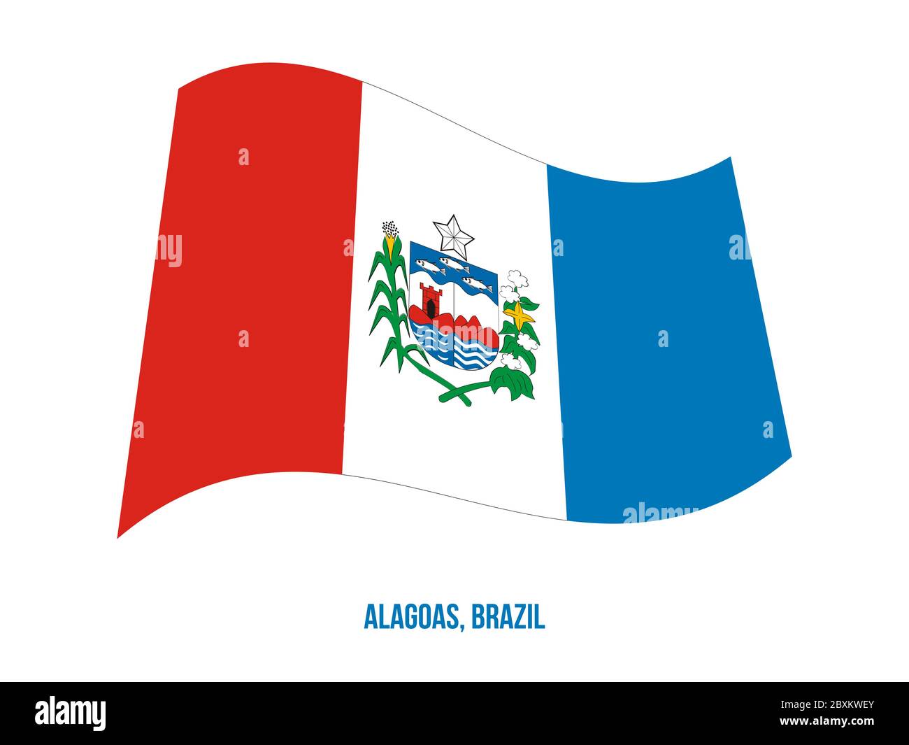 Alagoas Flag Waving Vector Illustration on White Background. States ...
