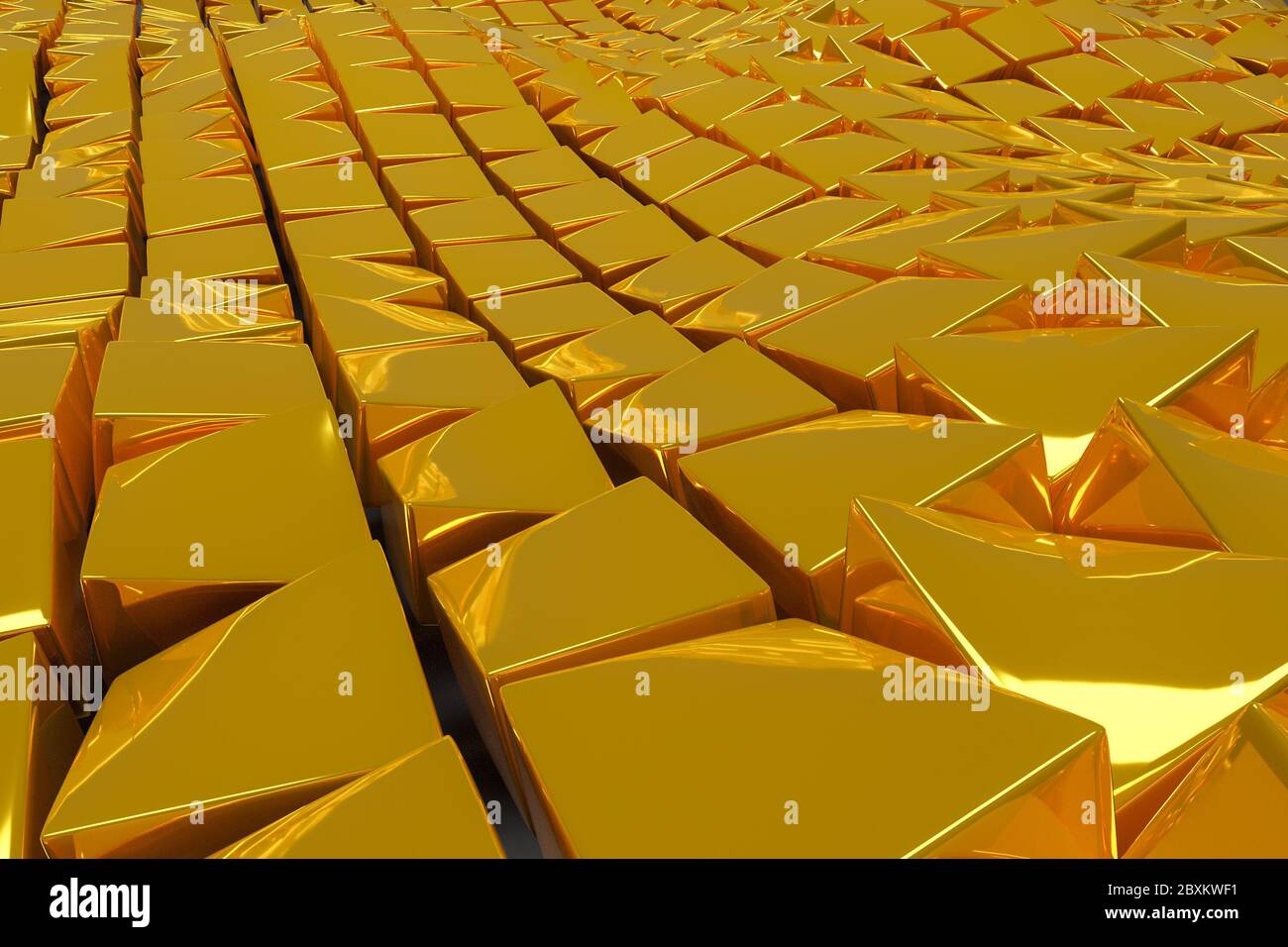 3d illustration the golden path leading to wealth and success. Square ...