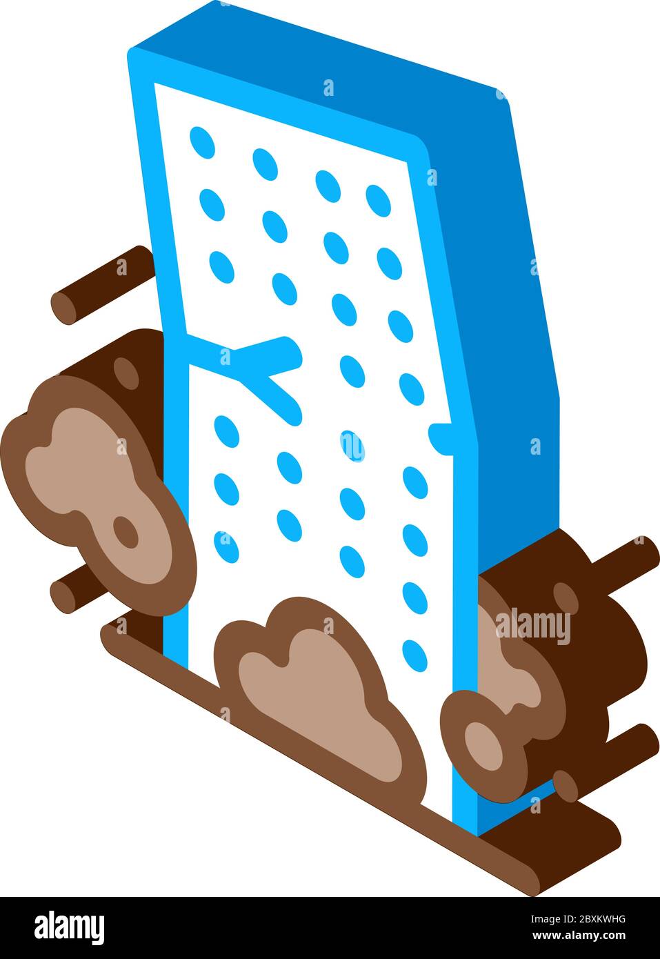 high-rise building collapse isometric icon vector illustration Stock ...