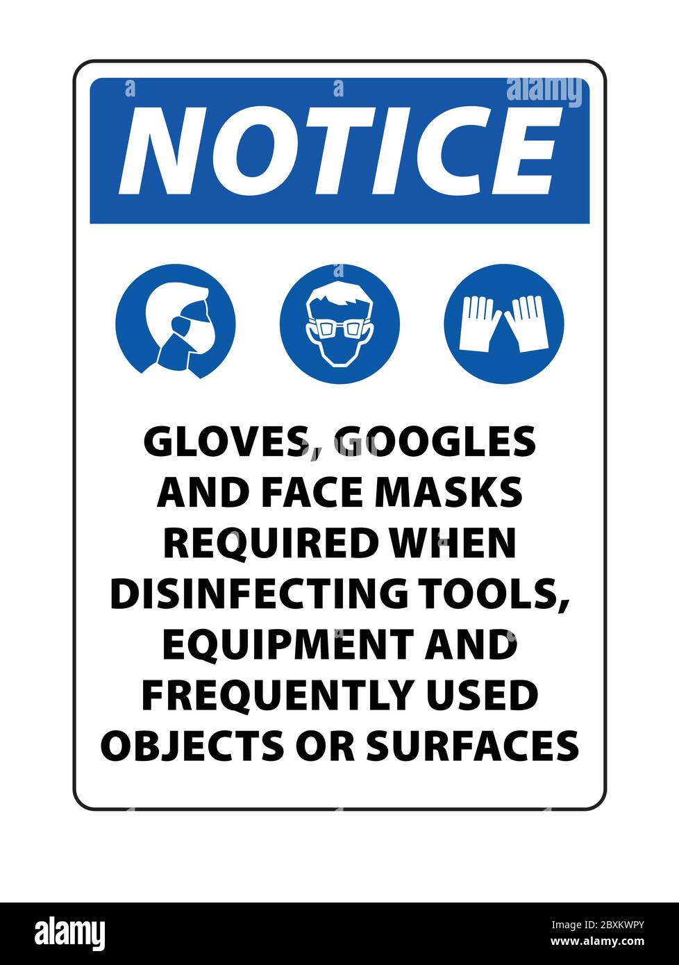 Notice Gloves, Goggles, And Face Masks Required Sign, ppe required sign ...