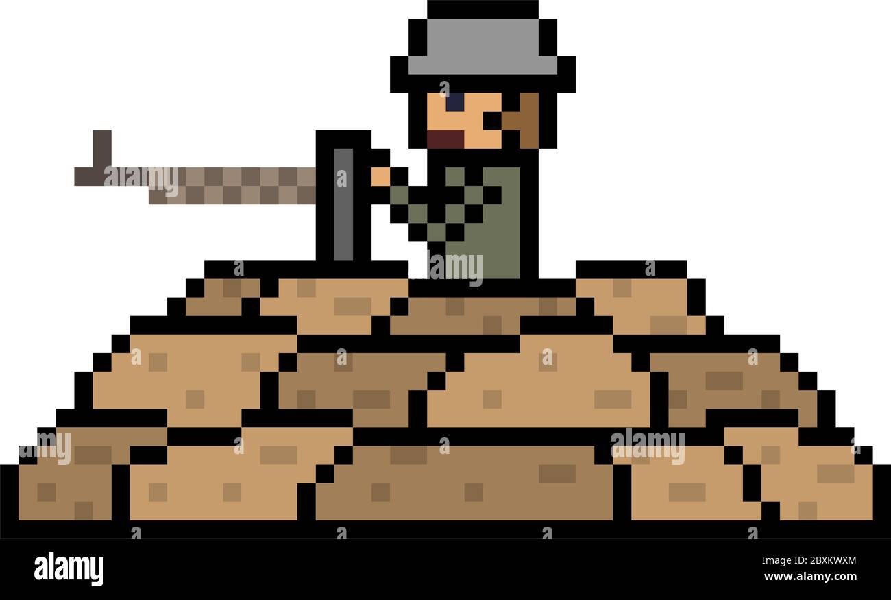 vector pixel art soldier isolated Stock Vector Image & Art - Alamy
