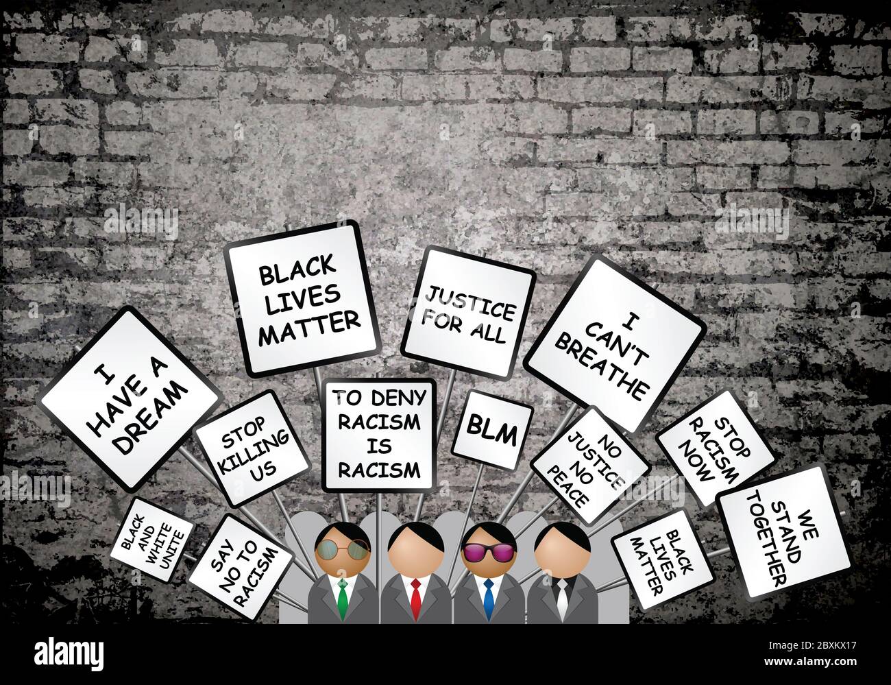 International human rights movement Black Lives Matter with people ...