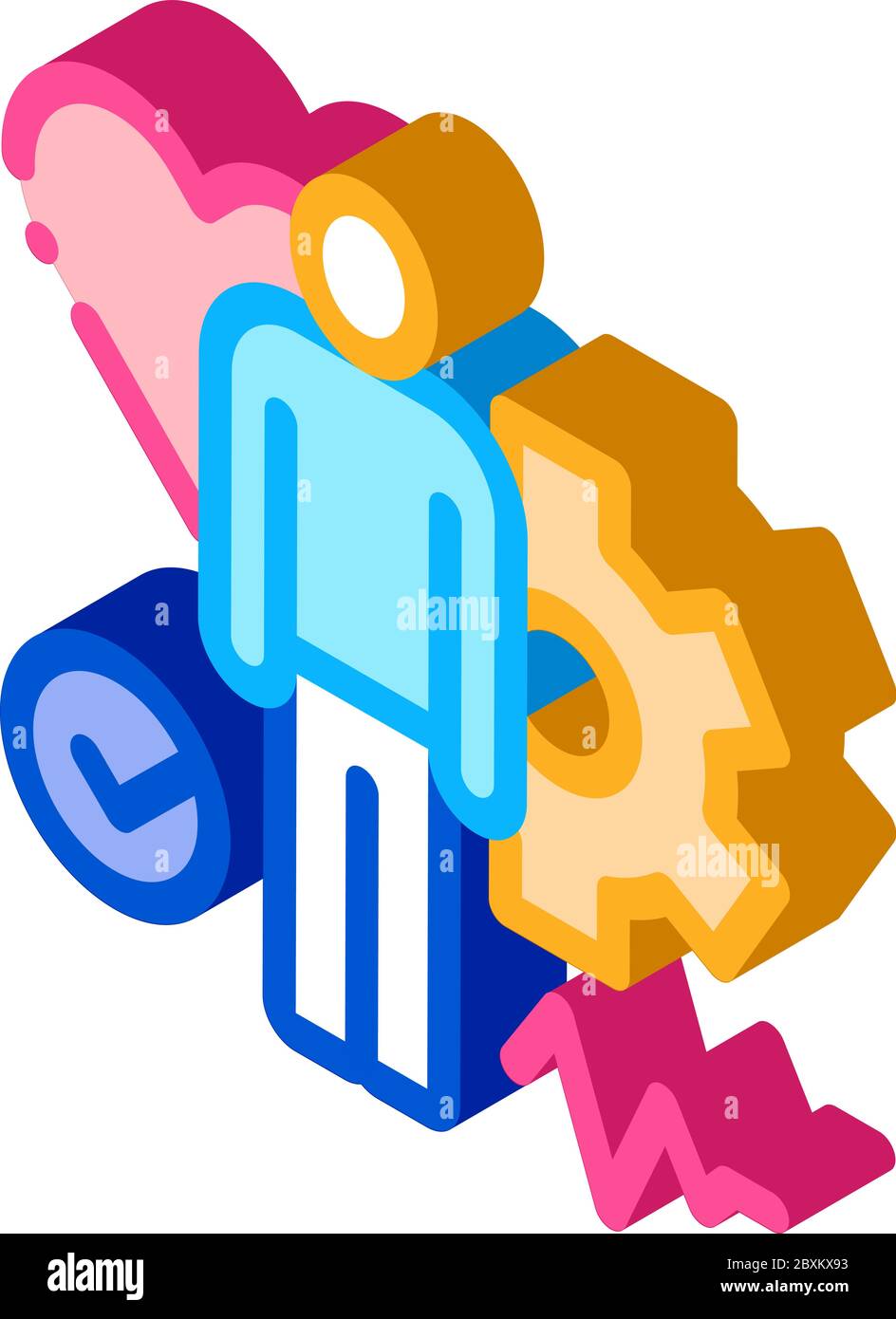 healthy medical person isometric icon vector illustration Stock Vector ...