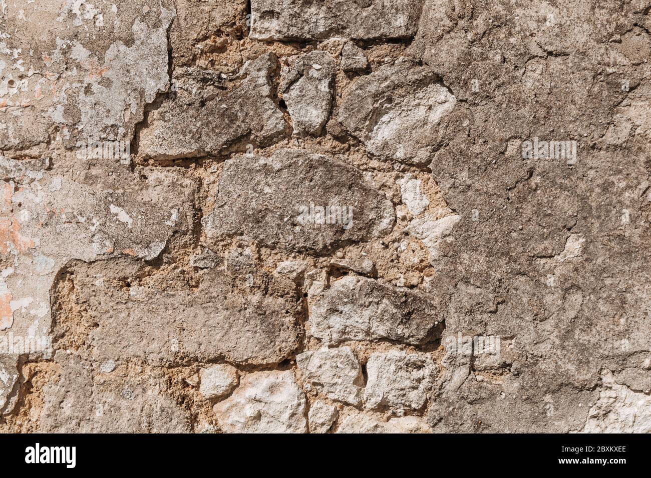 An old wall that is collapsing. Bricks visible. Textured Stock Photo ...