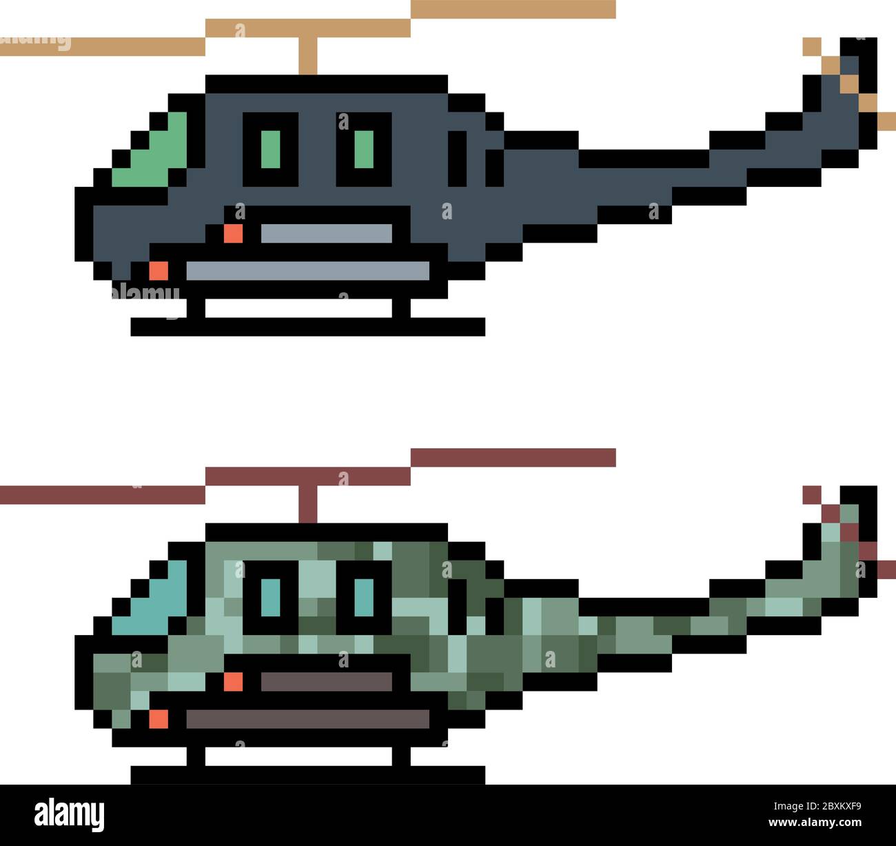 vector pixel art helicopter isolated Stock Vector Image & Art - Alamy