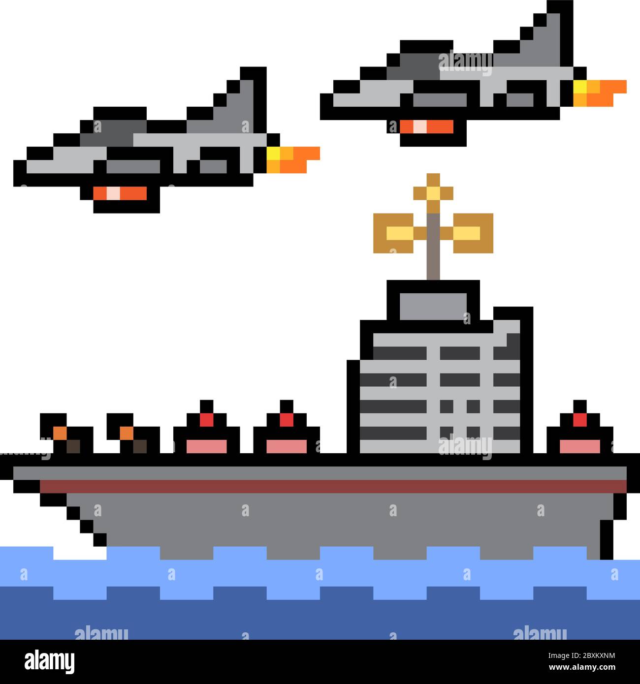 vector pixel art warship isolated Stock Vector Image & Art - Alamy