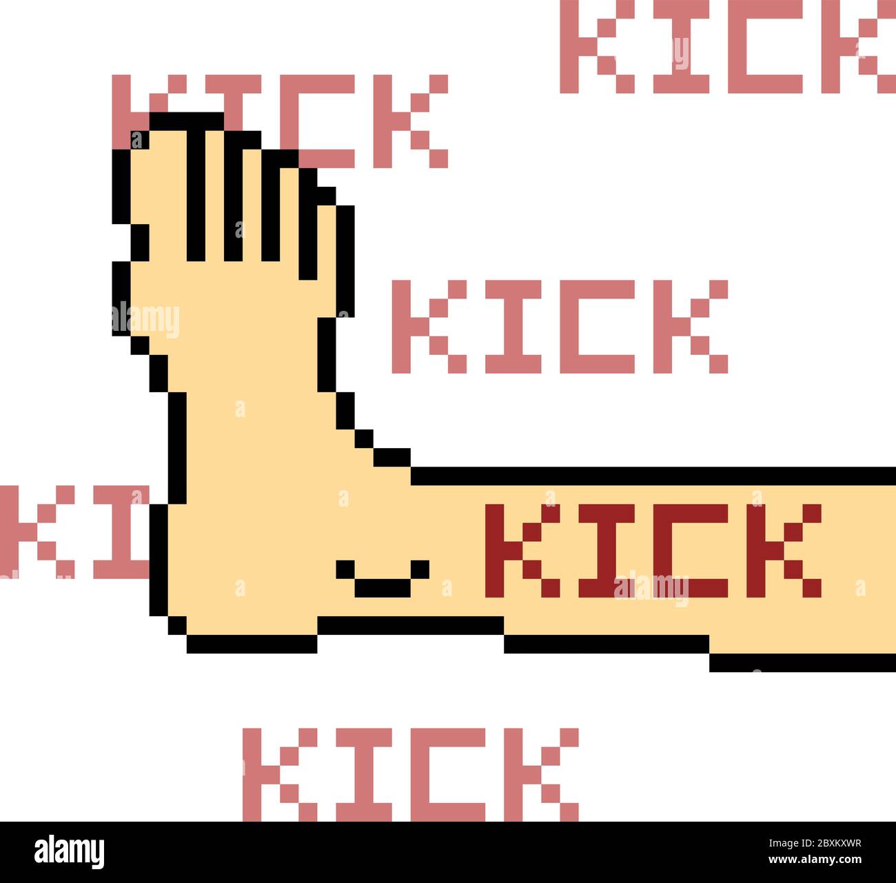 vector pixel art kick isolated Stock Vector Image & Art - Alamy