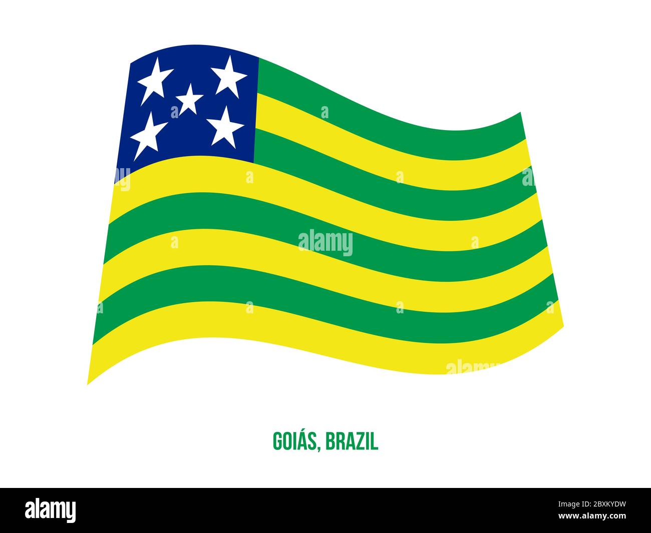 Goias Flag Waving Vector Illustration on White Background. States Flag ...