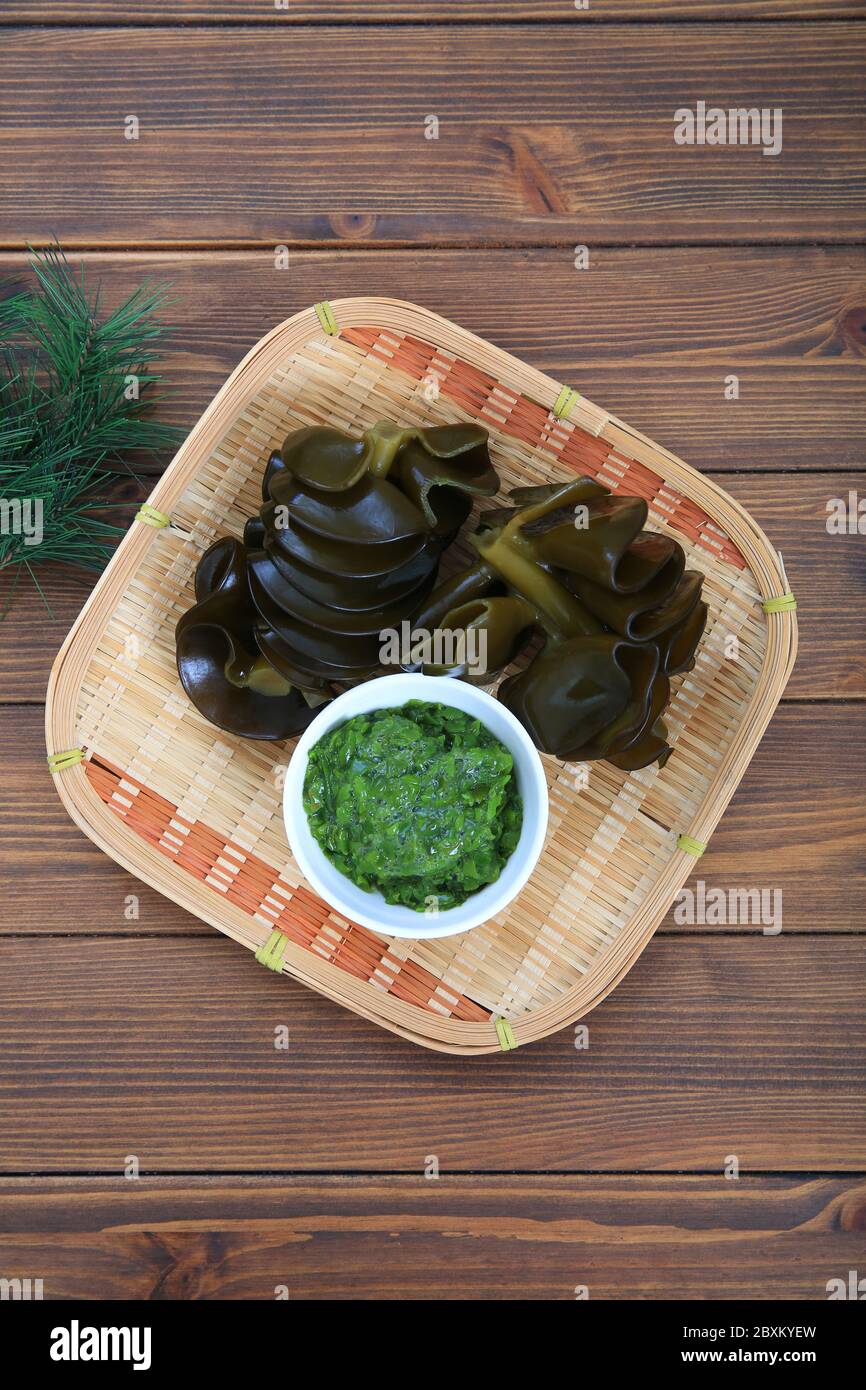 Mekabu (Part of Wakame Seaweed Stock Photo - Alamy