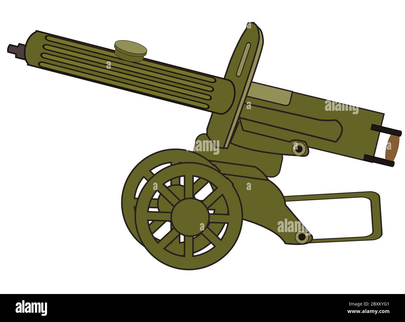 Old-time soviet machine gun max vector illustration Stock Vector Image ...