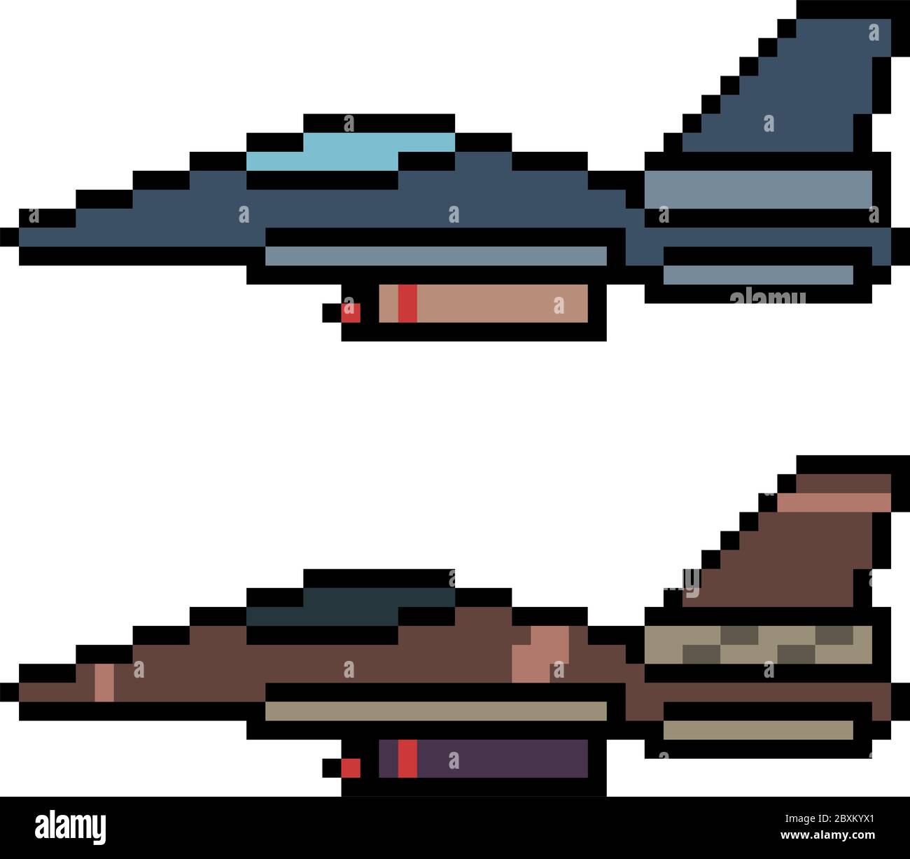 vector pixel art jet isolated Stock Vector Image & Art - Alamy