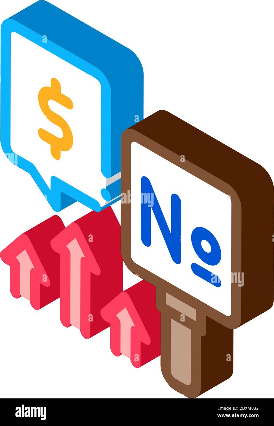 increase in cash rates isometric icon vector illustration Stock Vector ...