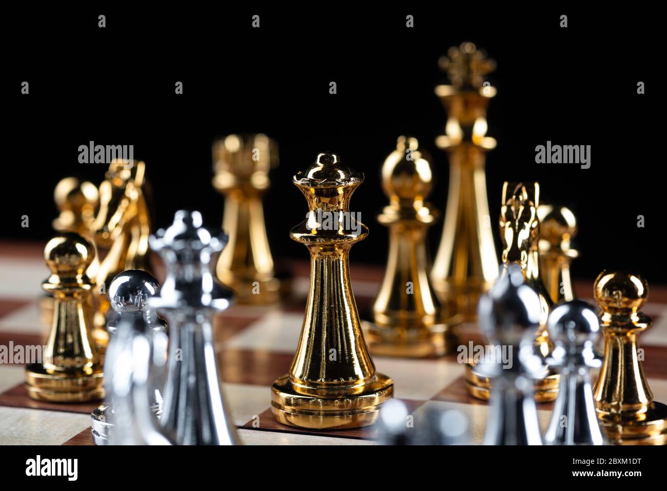 Gold And Silver Chess Piece High Resolution Stock Photography and ...