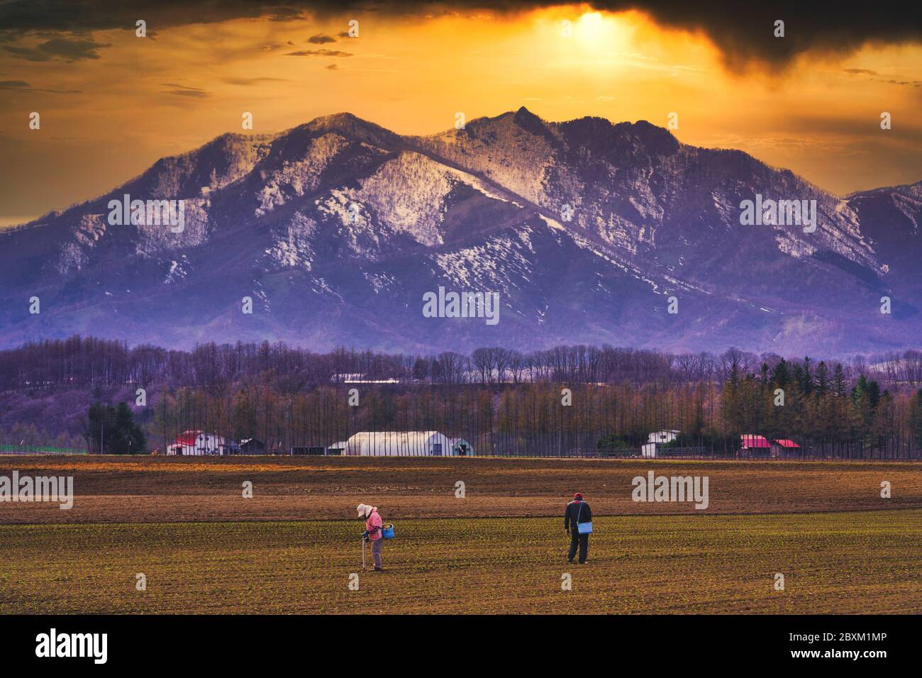 Hidaka Mountains, Hokkaido Prefecture, Japan at dusk Stock Photo - Alamy