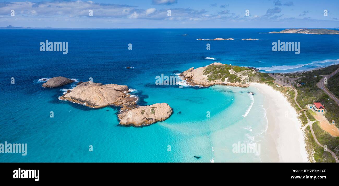 Aerial panoramic view of Twilight Bay and Twilight beach rocks at ...