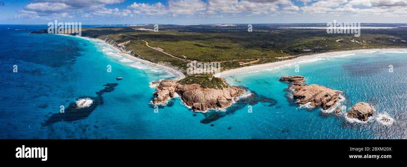 Aerial panoramic view of Twilight Bay and Twilight beach at Esperance ...