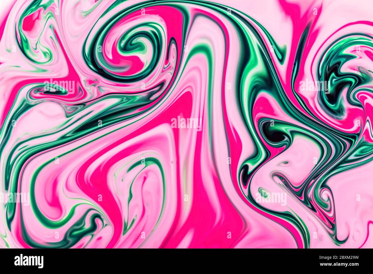 Magenta and green color liquid abstract Stock Photo - Alamy