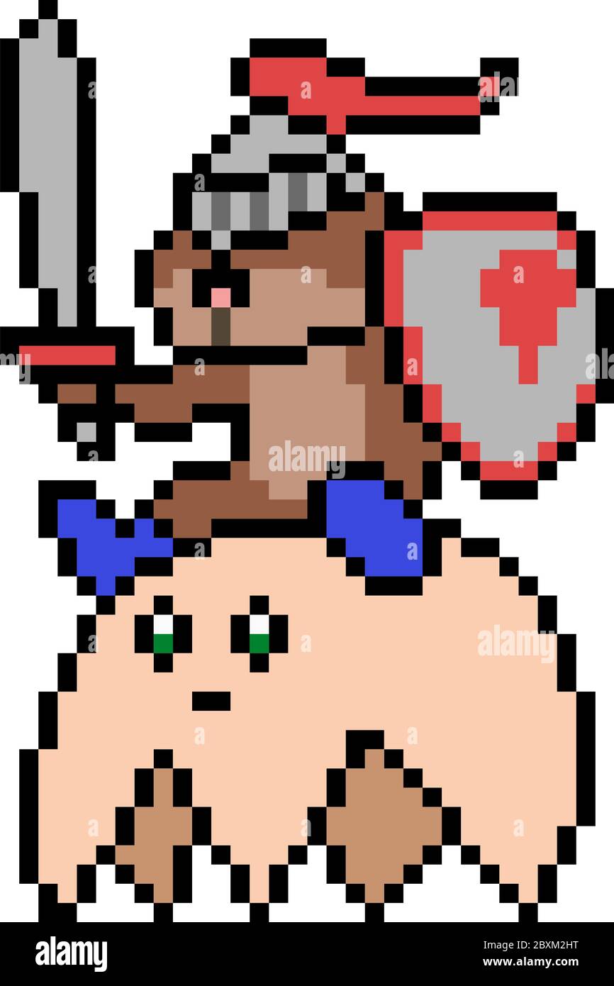 vector pixel art monster knight isolated Stock Vector Image & Art - Alamy