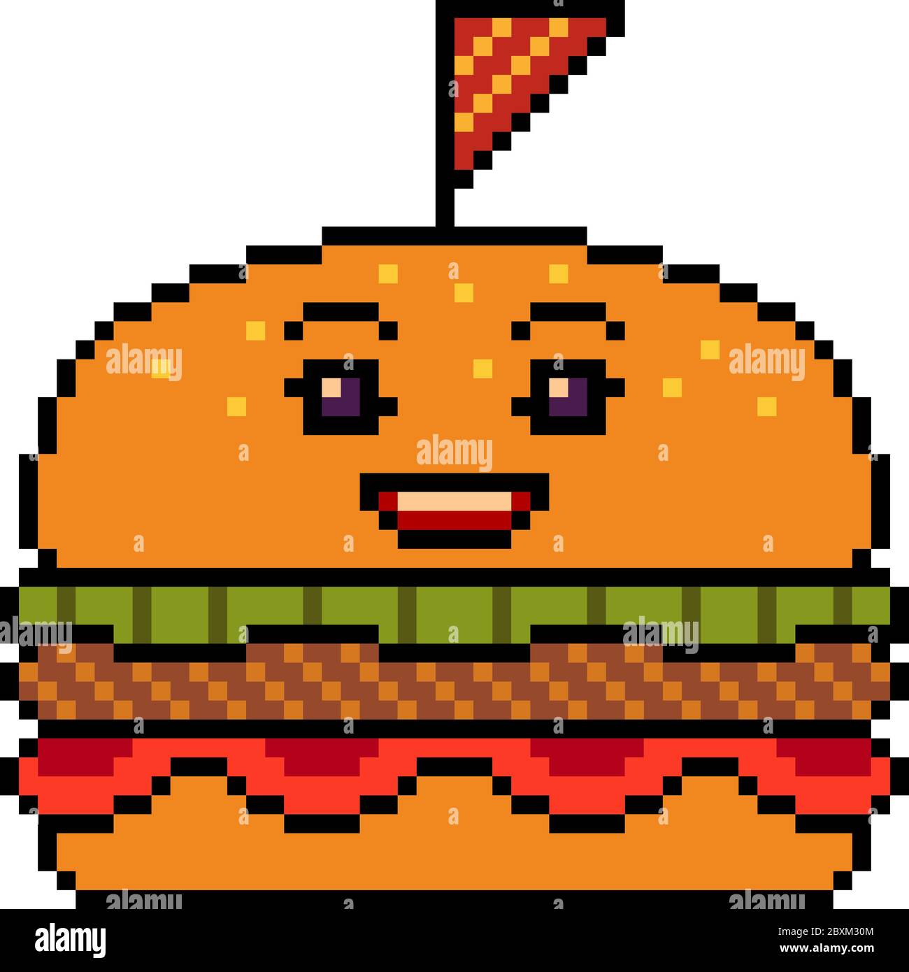 vector pixel art burger isolated Stock Vector Image & Art - Alamy