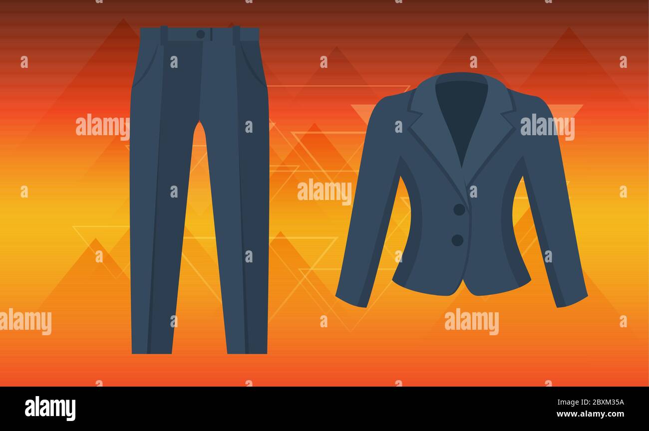 mock up illustration of female office uniform on abstract background ...