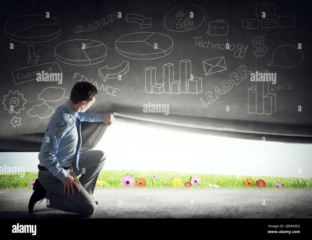 Behind the barriers and limits Stock Photo - Alamy