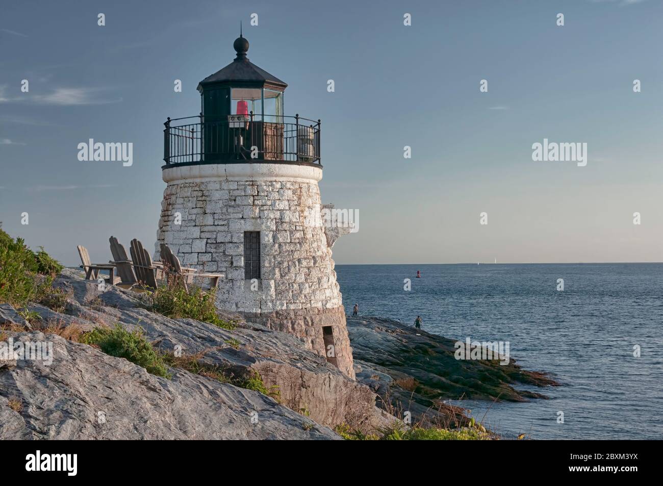 Adirondack Chairs in front of Castle Hill Lighthouse, Newport, Rhode ...