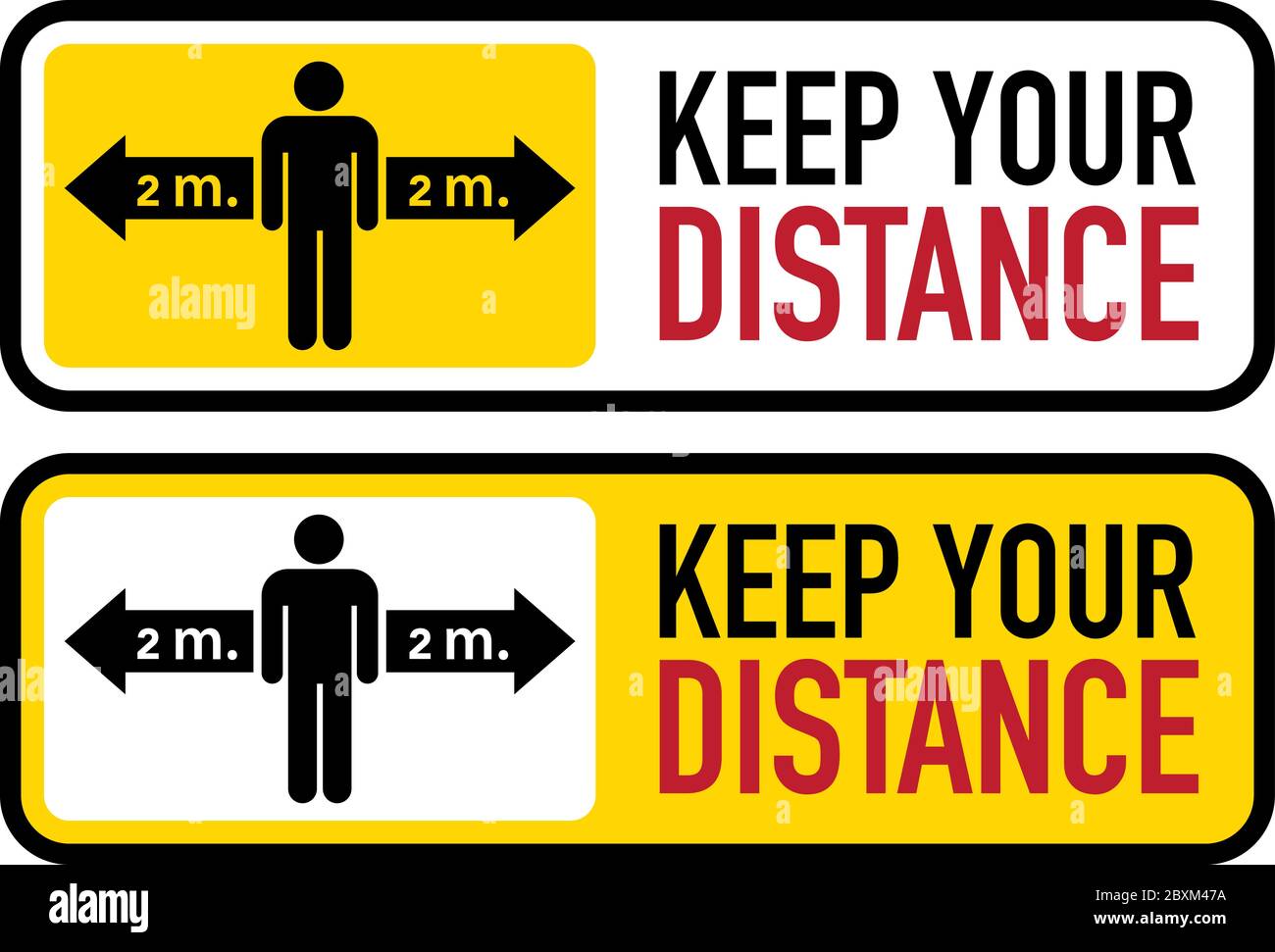 Social distancing banner. Keep the 2 meter distance. Coronovirus ...