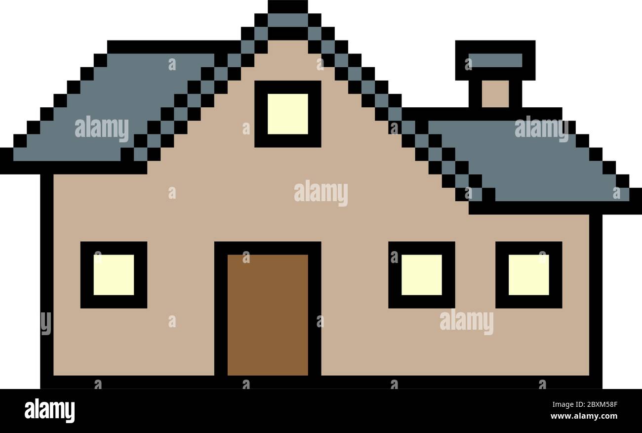 vector pixel art house isolated Stock Vector Image & Art - Alamy