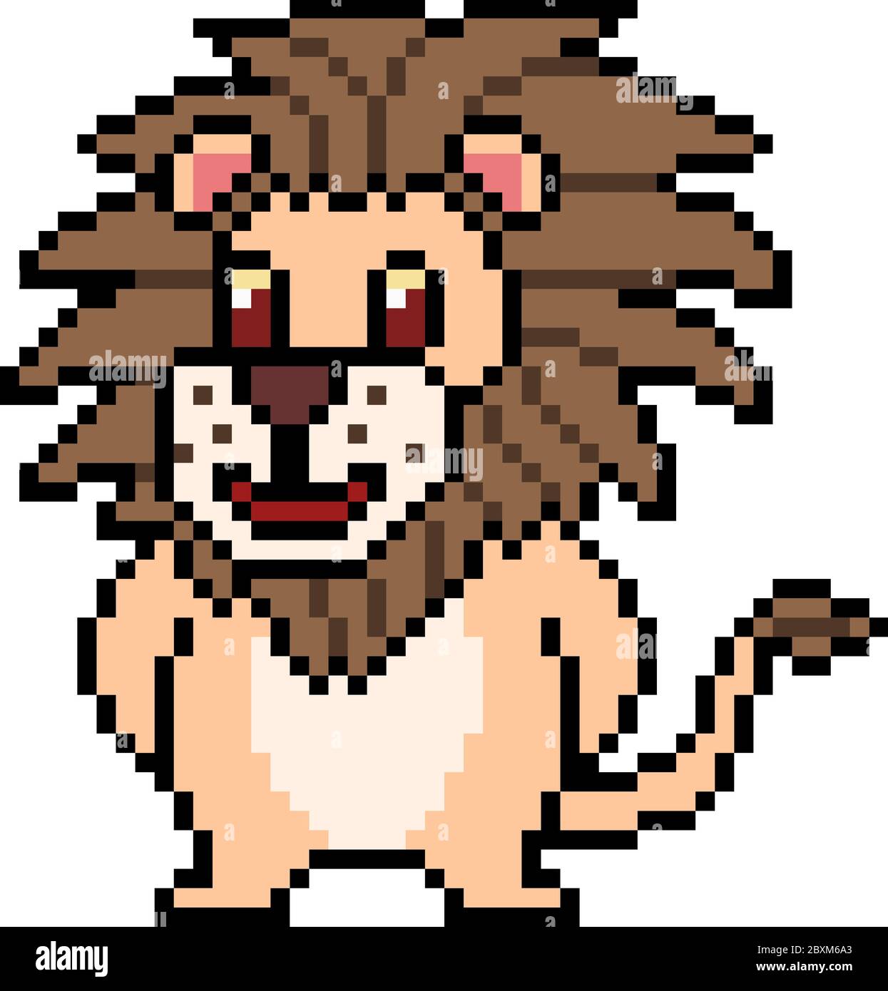 vector pixel art lion isolated Stock Vector Image & Art - Alamy