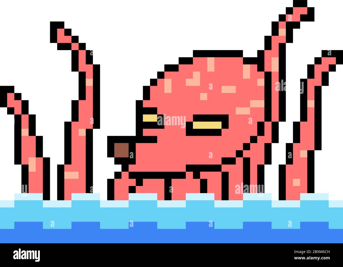 vector pixel art octopus isolated Stock Vector Image & Art - Alamy