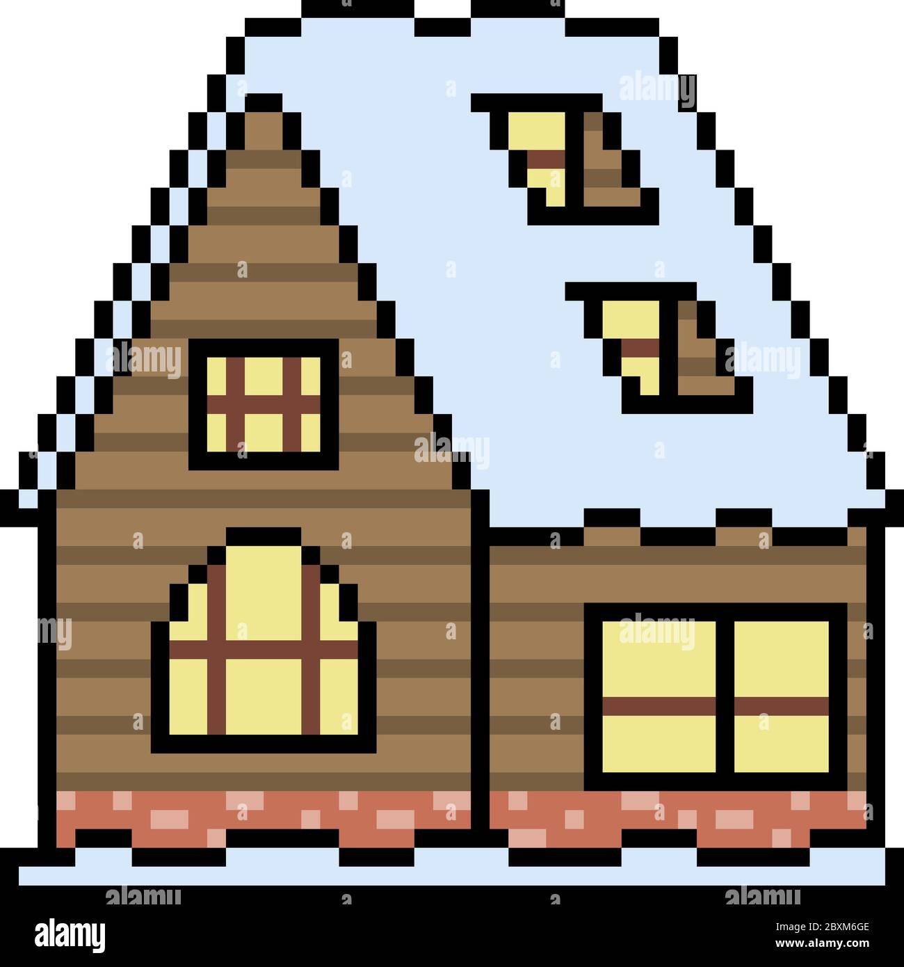 Brick roof with snow Stock Vector Images - Alamy