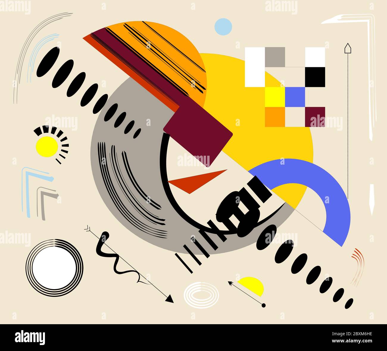 abstract colorful background , fancy geometric lines and shapes on ...